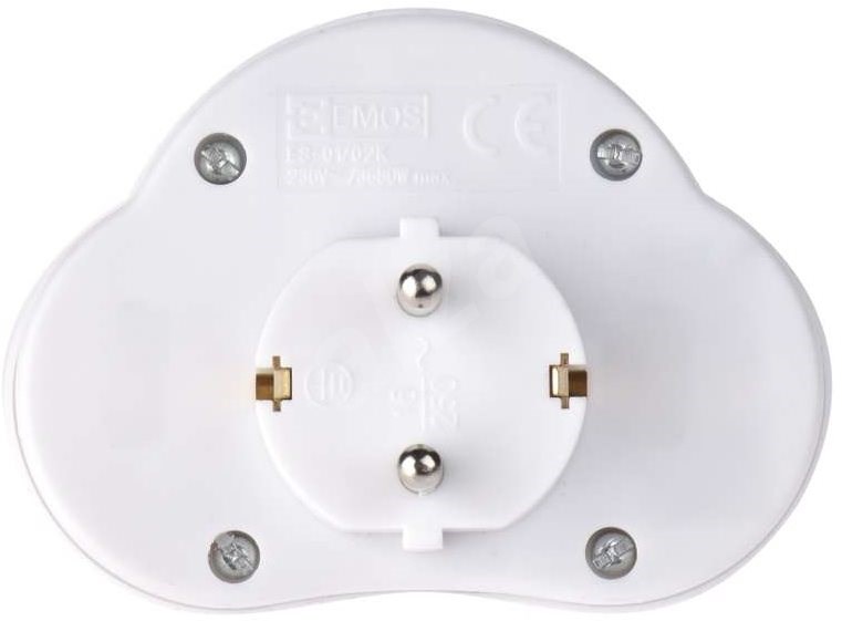 EMOS SCHUKO Splitter-Steckdose 2 × flach + 1 × rund mit Schalter - Hub ...